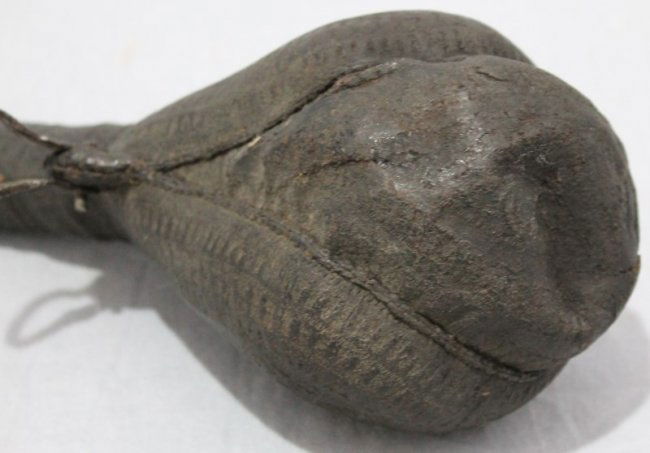 ANTIQUE ARABIC CAMEL SCROTUM POWDER FLASK : Lot 50