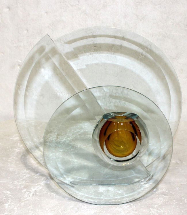 Signed Richard Silver Art Glass Sculpture : Lot 130