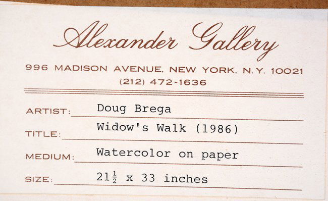 Doug Brega. Widow’s Walk. : Lot 226