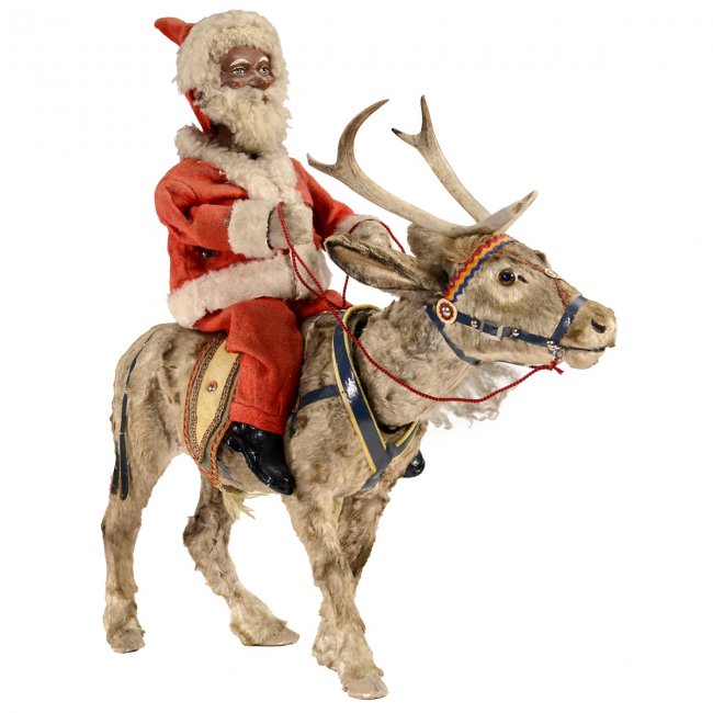 Santa Claus On Reindeer Automaton Nodder, C. 1940 - auctions & price ...