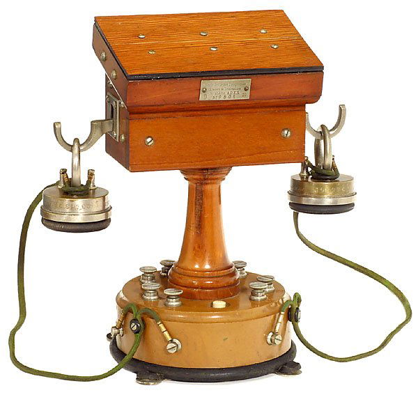 46: Early Table Telephone "Ader", France, c. 1880 Telef : Lot 46