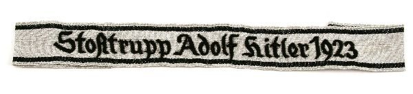 STOSSTRUPP ADOLF HITLER 1923 CUFF TITLE : Lot 32079