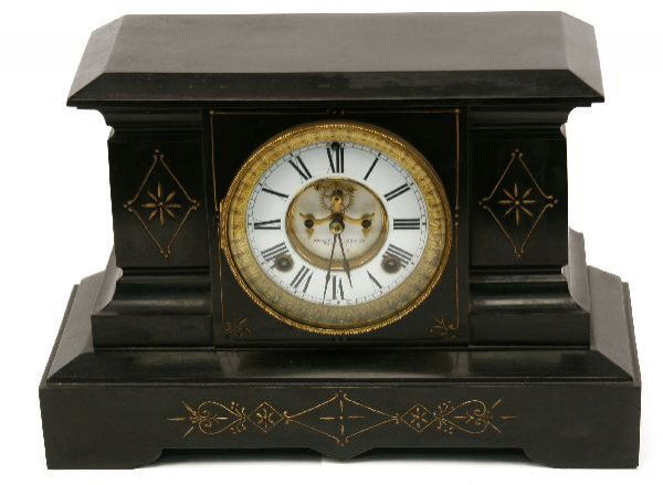 ANTIQUE ANSONIA CAST IRON MANTLE CLOCK 1882 : Lot 33055