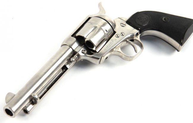 COLT SAA ARMY .45 NICKEL PLATED SECOND GEN 1960 : Lot 5133