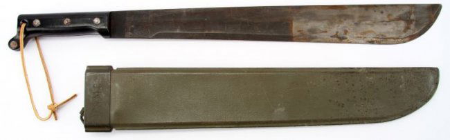 WWII USMC MACHETE MK 2 SWI 1944 IN SCABBARD : Lot 5295