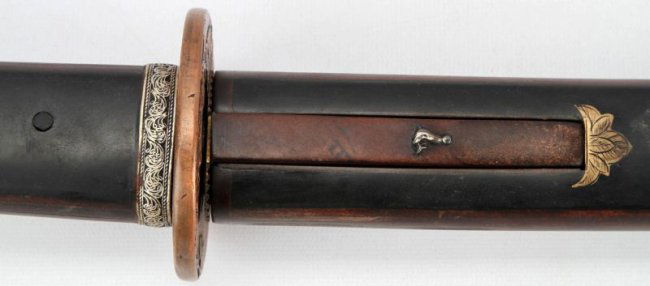 KOREAN YEDO SWORD WITH KOZUKA & KOGAI : Lot 1379
