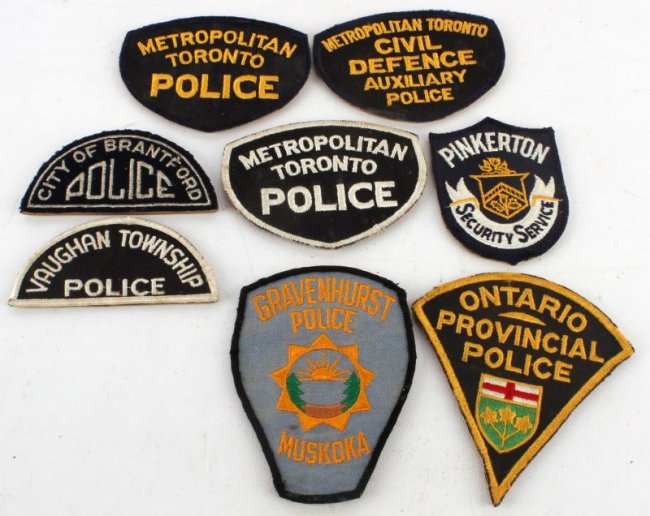 8 CANADIAN POLICE PATCHES ONTARIO GRAVENHURST : Lot 5272