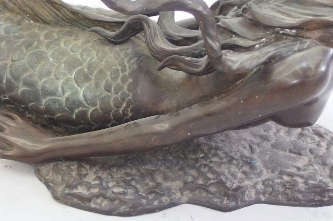 3/4 Life Size Bronze Mermaid & Glass Coffee Table : Lot 99