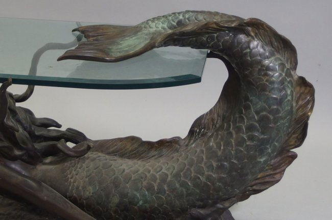 3/4 Life Size Bronze Mermaid & Glass Coffee Table : Lot 99