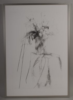 Debra Ellison, "still Life With Vase", Charcoal