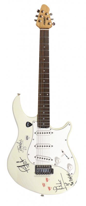 Autographed Guitar, The Outfield, signed by Tony Lewis, : Lot 1205
