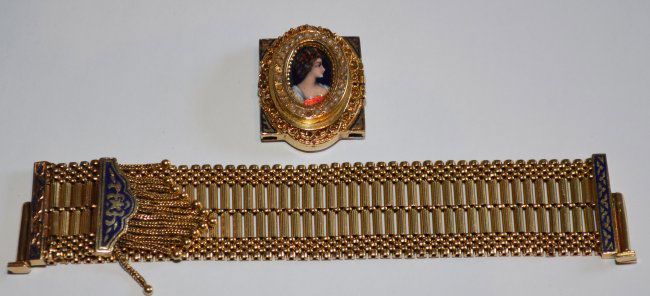 14k Gold Victorian Style Slide Bracelet / Watch : Lot 54