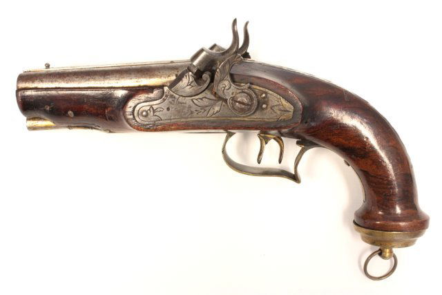 122: Double barreled Flintlock gun : Lot 122