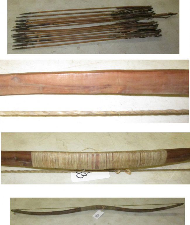 CHEROKEE BOW, ARROWS AND QUIVER : Lot 183