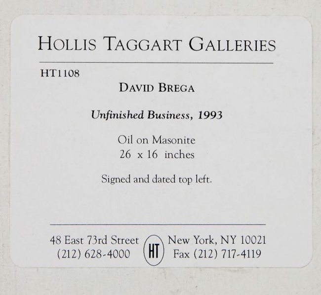 David Brega, "Unfinished Business" oil on board, : Lot 17