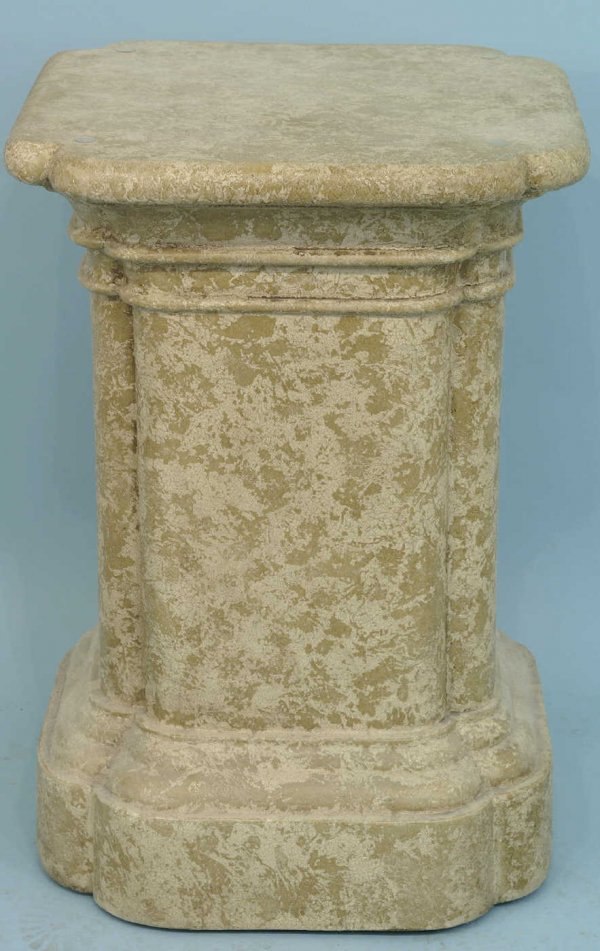 Plaster pedestal with faux marble finish. : Lot 47