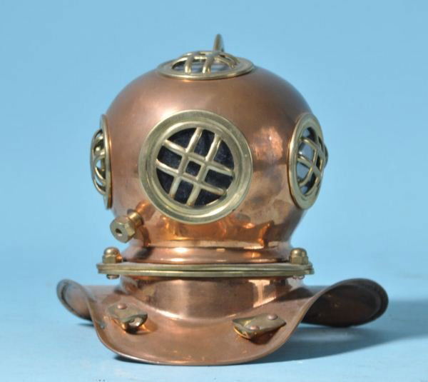 VINTAGE MINIATURE BRASS DIVING HELMET : Lot 2