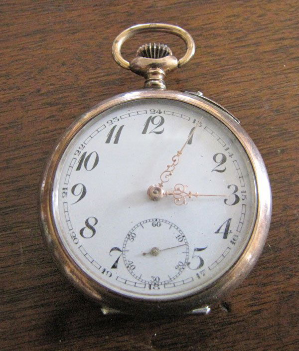 REMONTOIR CYLINDRE 10RUBIS WATCH IN 800 SLVR 1537 : Lot 106