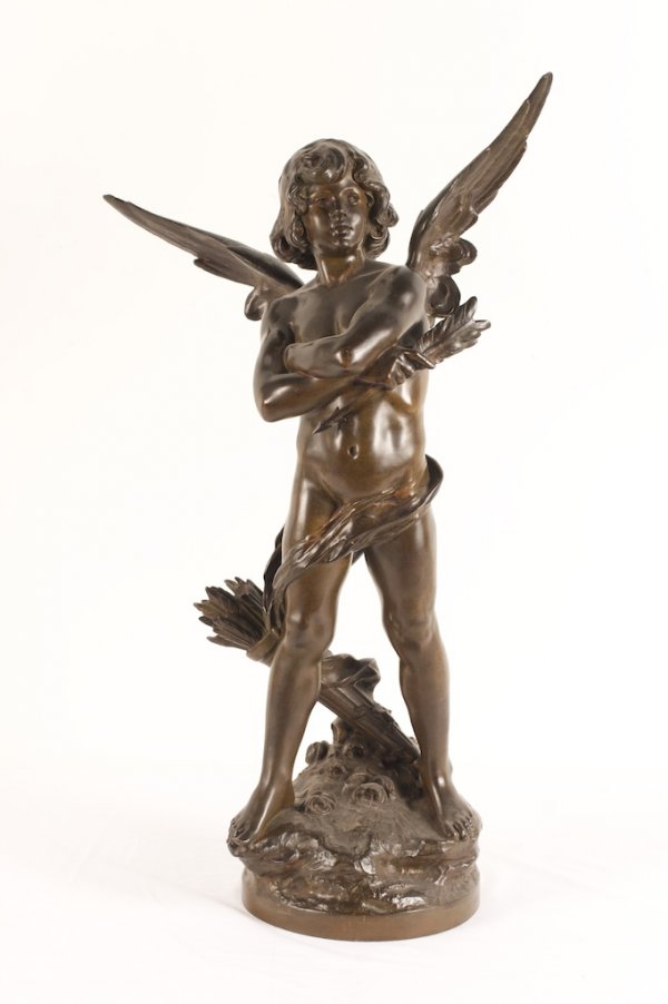 AUGUSTE MOREAU; BRONZE OF CUPID SIGNED : Lot 127
