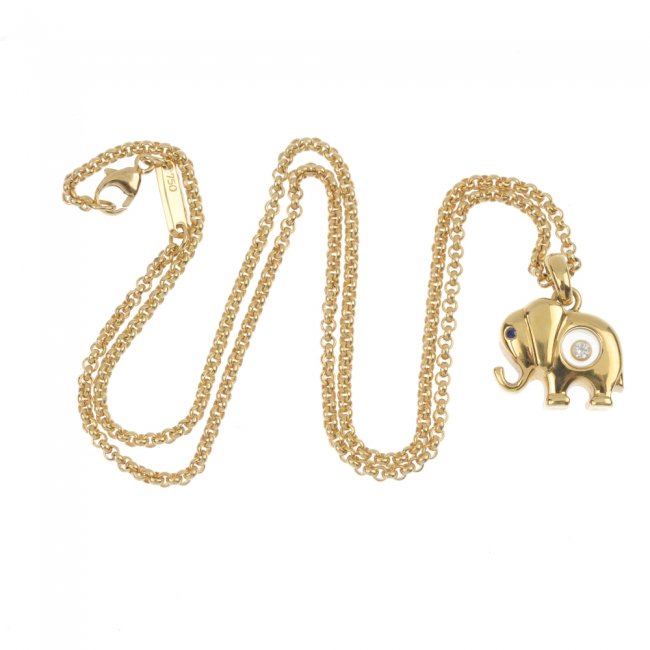 CHOPARD - a 'happy diamonds' elephant pendant and : Lot 243