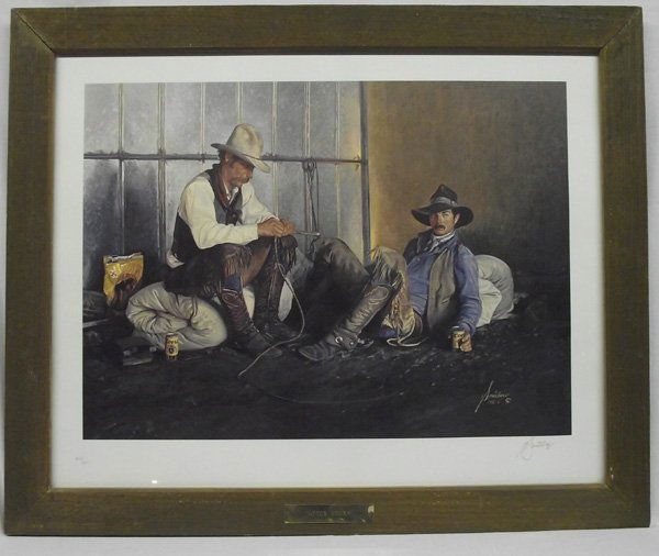 Large Framed Coors Cowboy Print - Gordon Snidow : Lot 2060