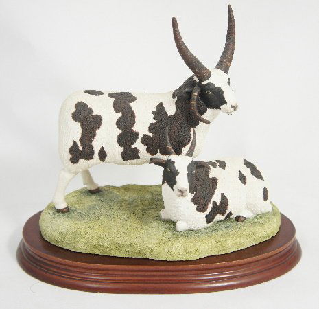 Border Fine Arts Figure Pair of Jacobs sheep B0352 NO 4 : Lot 601