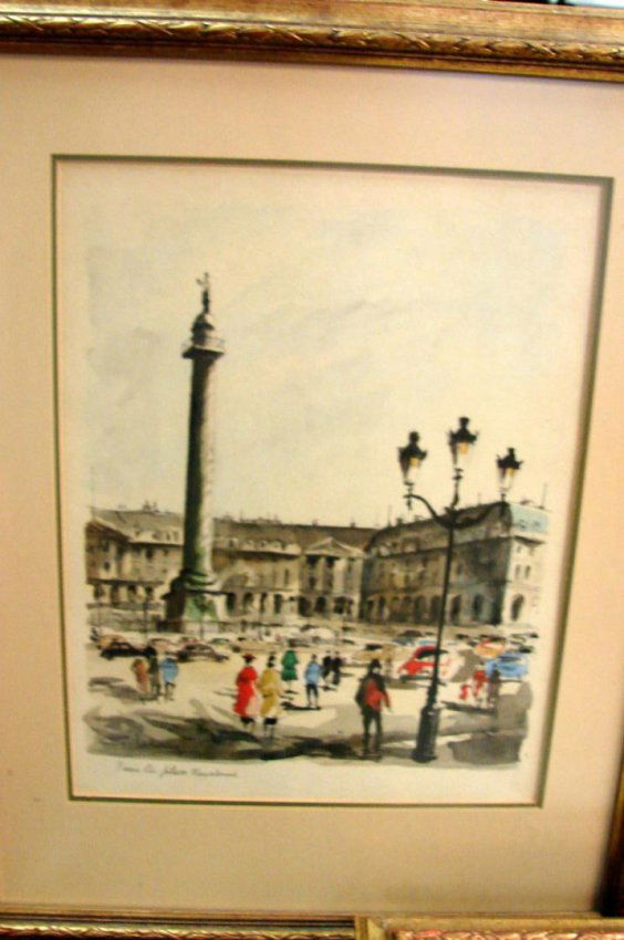 3 Framed Watercolors of Paris by G. Lelong : Lot 53