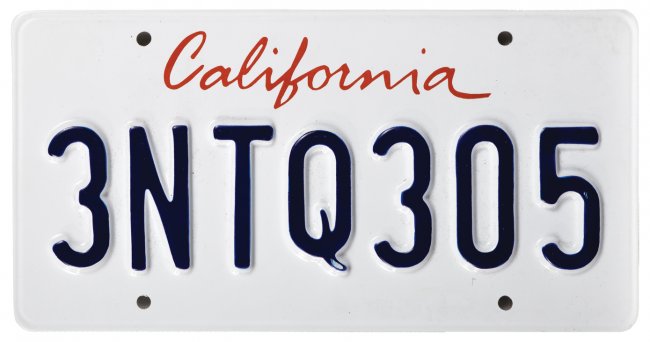 Paul Walker “Brian O’Conner” Supra license plate from : Lot 1526