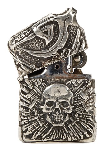 Barney Ross signature silver Expendables Skull lighter : Lot 10