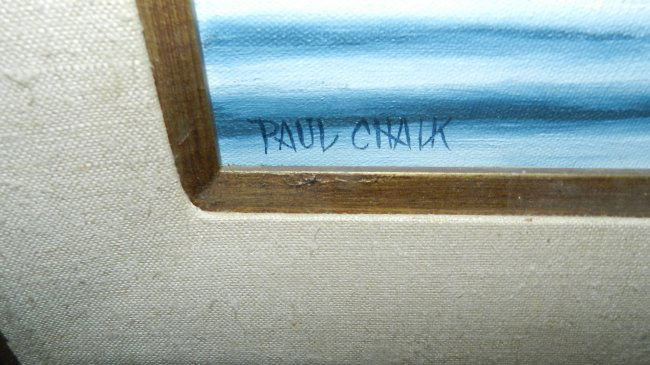 great oil painting by local artist Paul Chalk, titled S : Lot 274